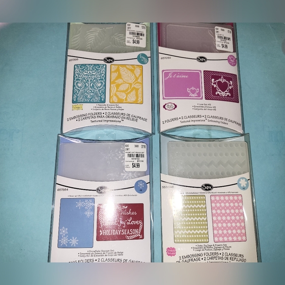 Sizzix | Office | New 4 Pkgs Of Sizzix Embossing Folders 2ea | Poshmark